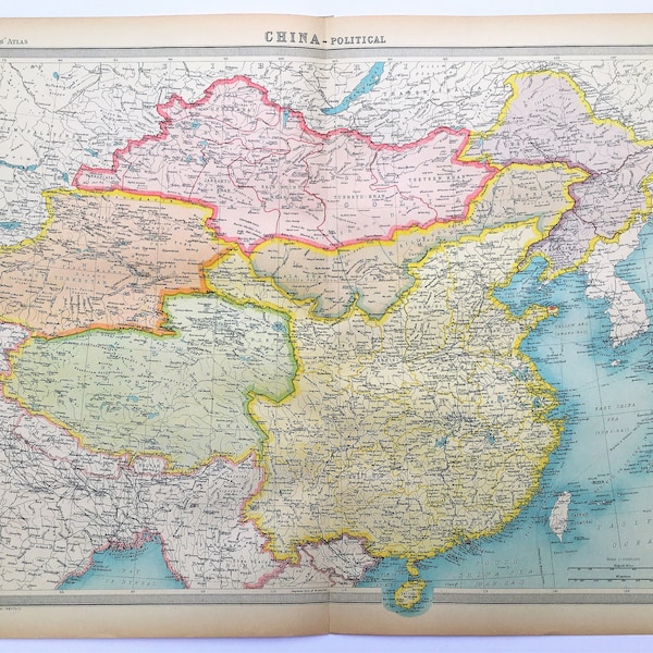 Antique China Map - Etsy