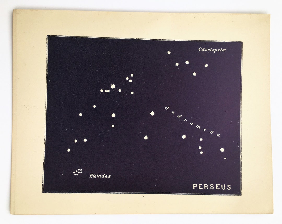 PERSEUS 1880s Small STAR Chart, Antique Astronomy Print, Constellations ...