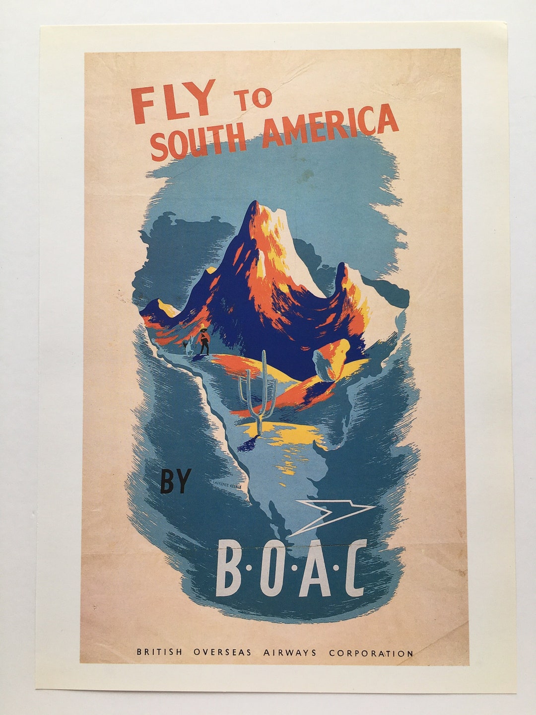 BOAC Aircraft, Aviation Travel 1980s Vintage Poster Reproduction ...