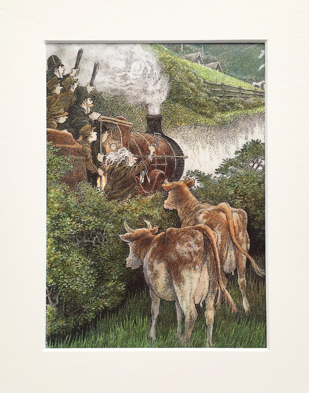 Wind in the Willows Large Mounted Print by Inga Moore. Matted Vintage ...