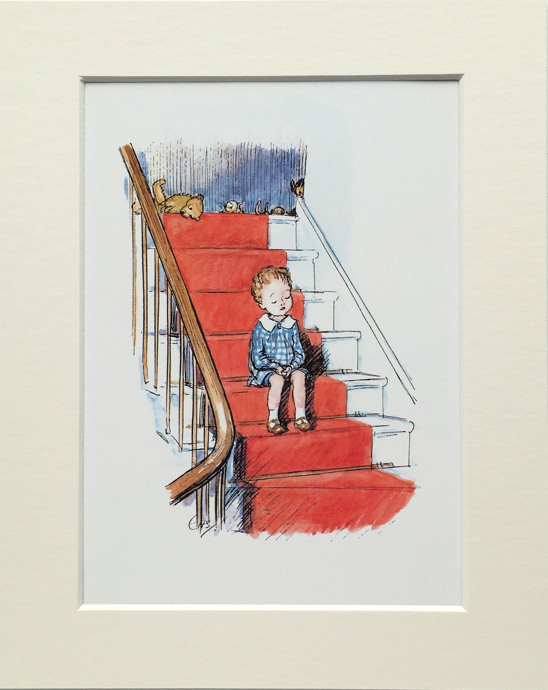 CHRISTOPHER ROBIN Poem by A.A. Milne & Ernest Shepard TWO Large Mounted ...