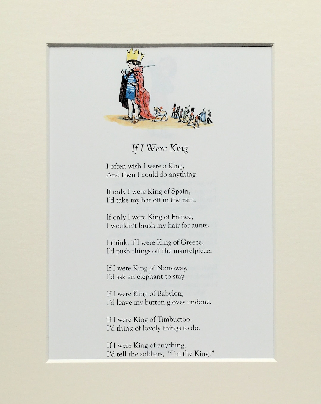 CHRISTOPHER ROBIN Poem by A.A. Milne & Ernest Shepard Large Mounted ...