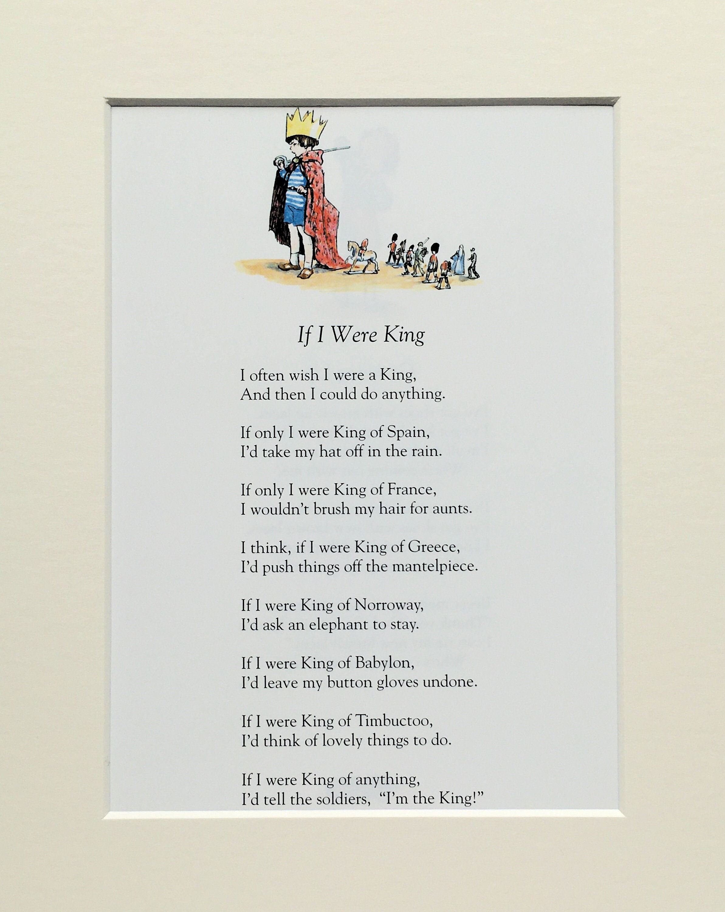 CHRISTOPHER ROBIN Poem by A.A. Milne & Ernest Shepard Large Mounted ...