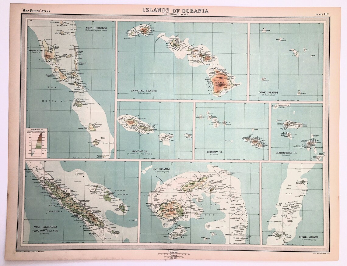 ISLANDS OF OCEANIA, Hawaii, Fiji, Tonga, Samoa, Pacific Islands, Very ...