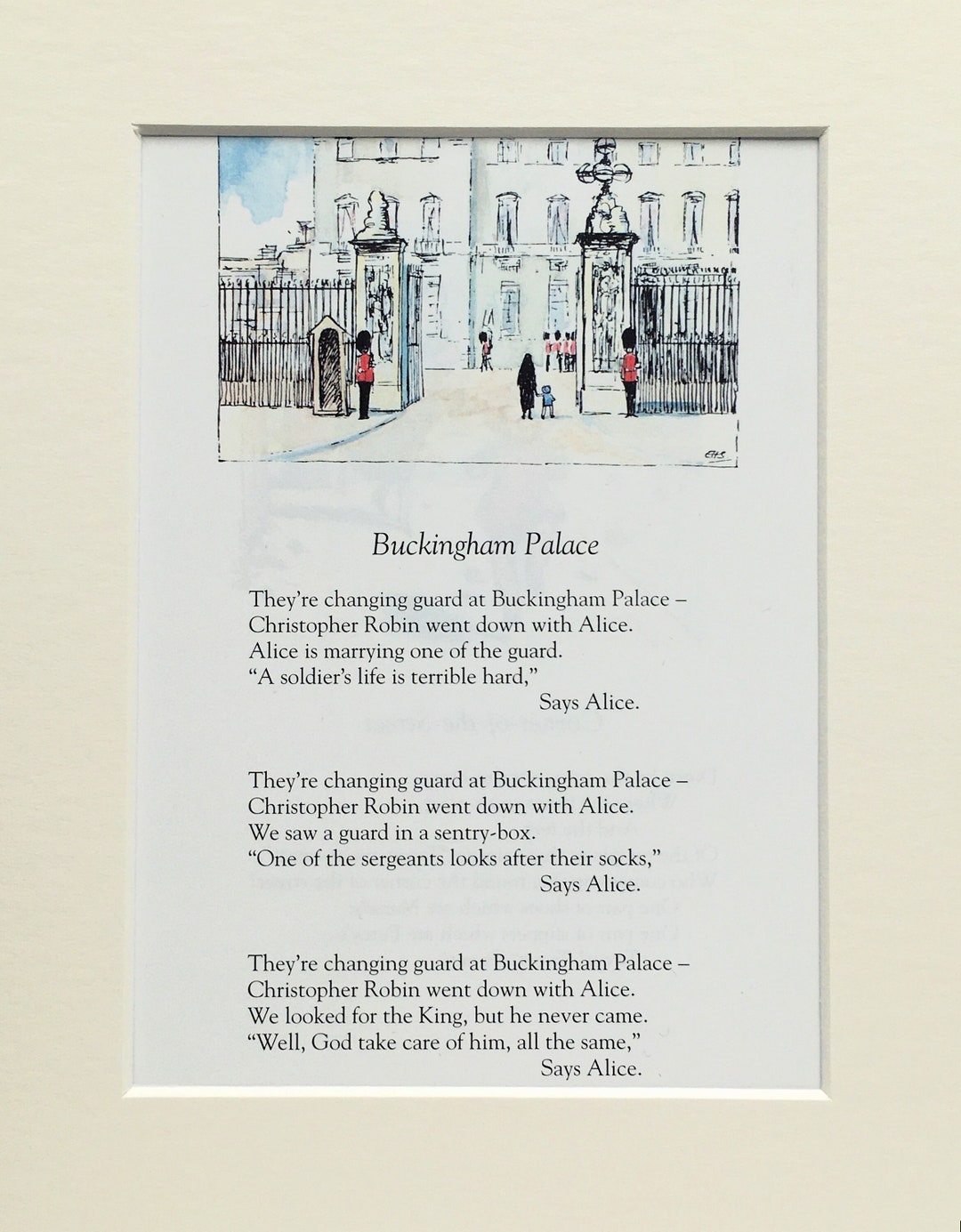 CHRISTOPHER ROBIN Poem by A.A. Milne & Ernest Shepard TWO Large Mounted ...