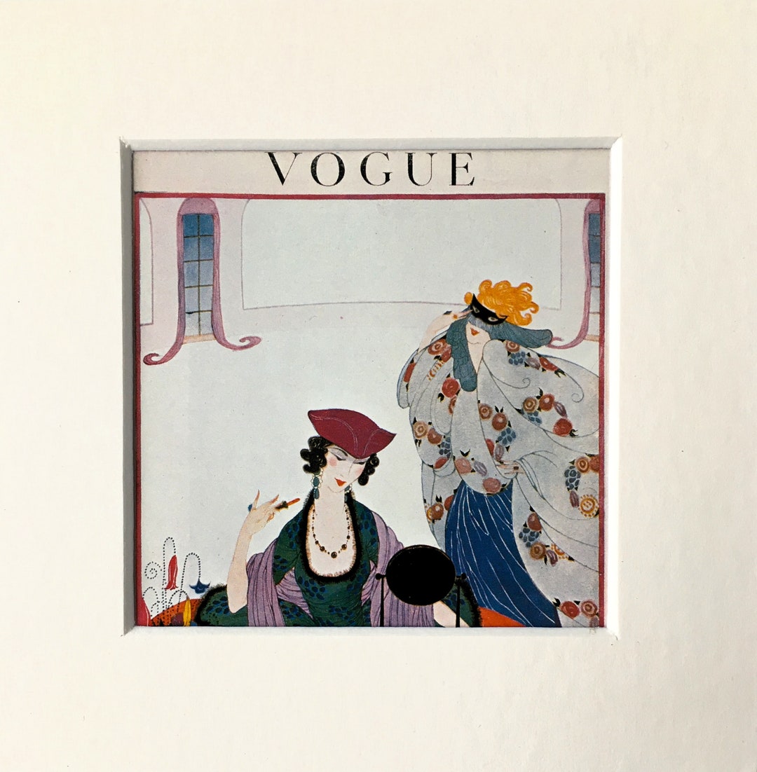1920s VOGUE MAGAZINE COVER, 1980s Reproduction Vintage Fashion Print ...