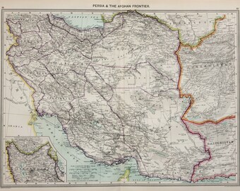 1945 Vintage Wartime Map : Middle East Iran Persia Philips. - Etsy