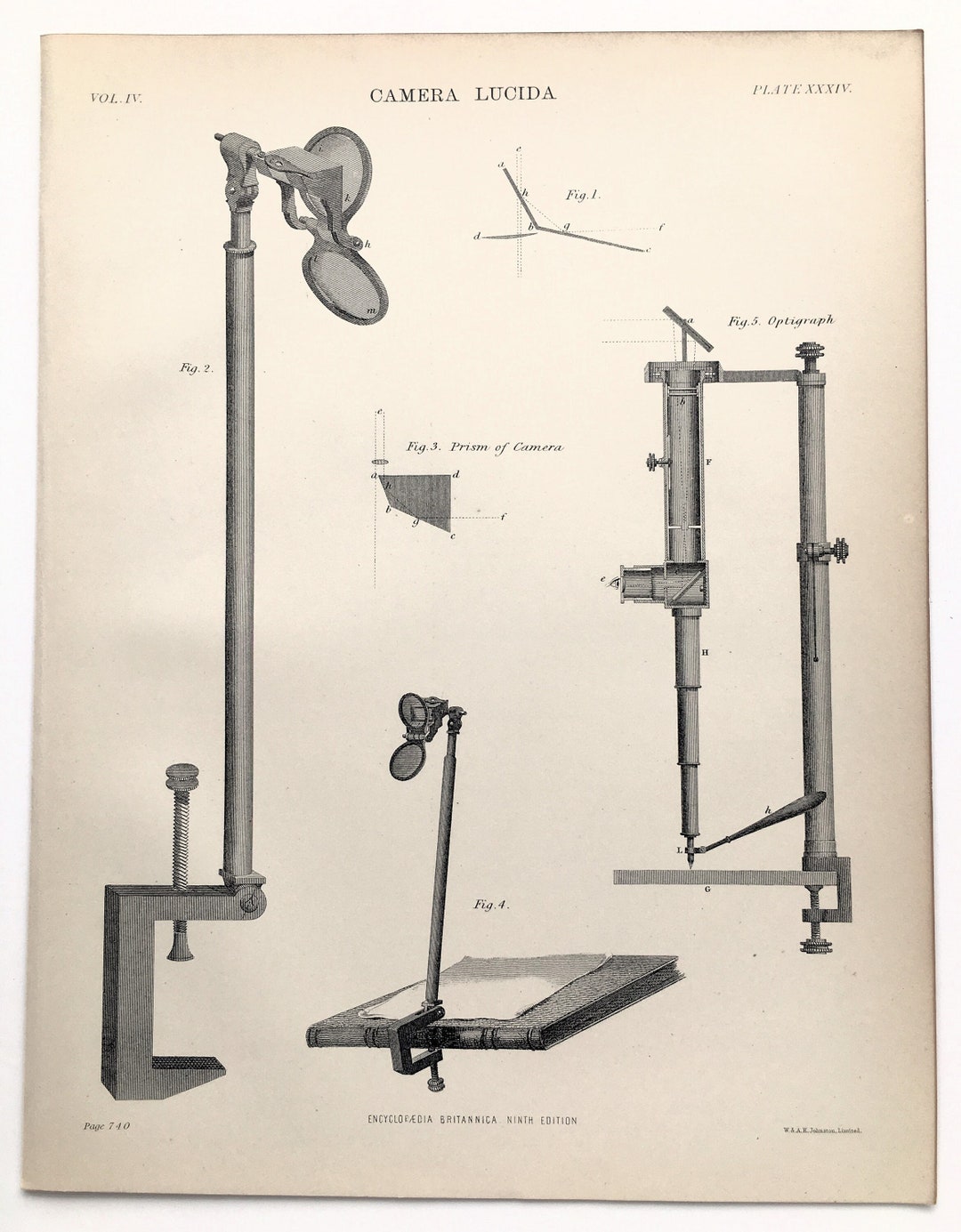 CAMERA LUCIDA 1890s Antique Print, Drawing Aid, Art, Sketching, Black ...