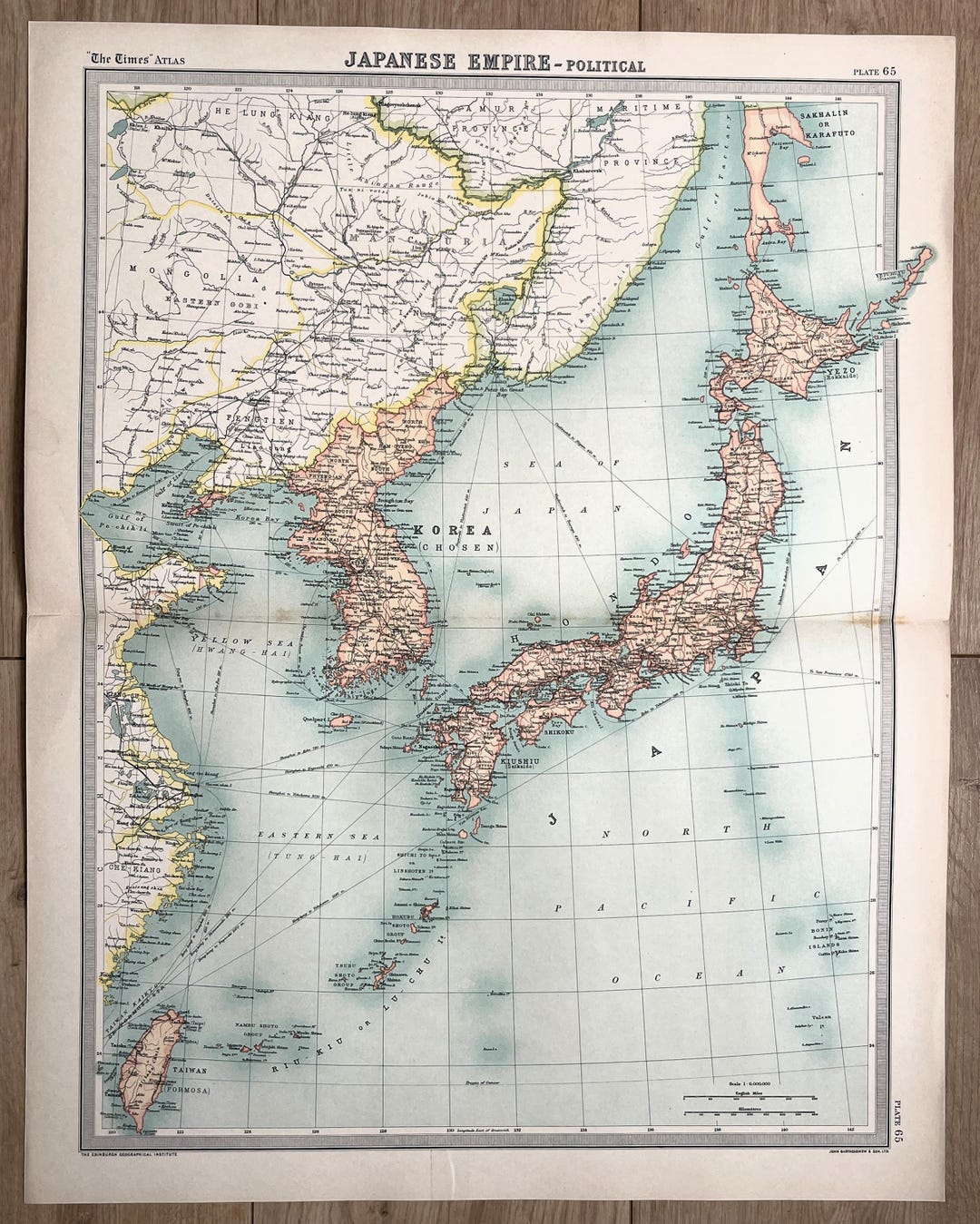 SOUTH EAST ASIA, Japan, Japanese Empire, Korea, Very Large 1922 Antique ...