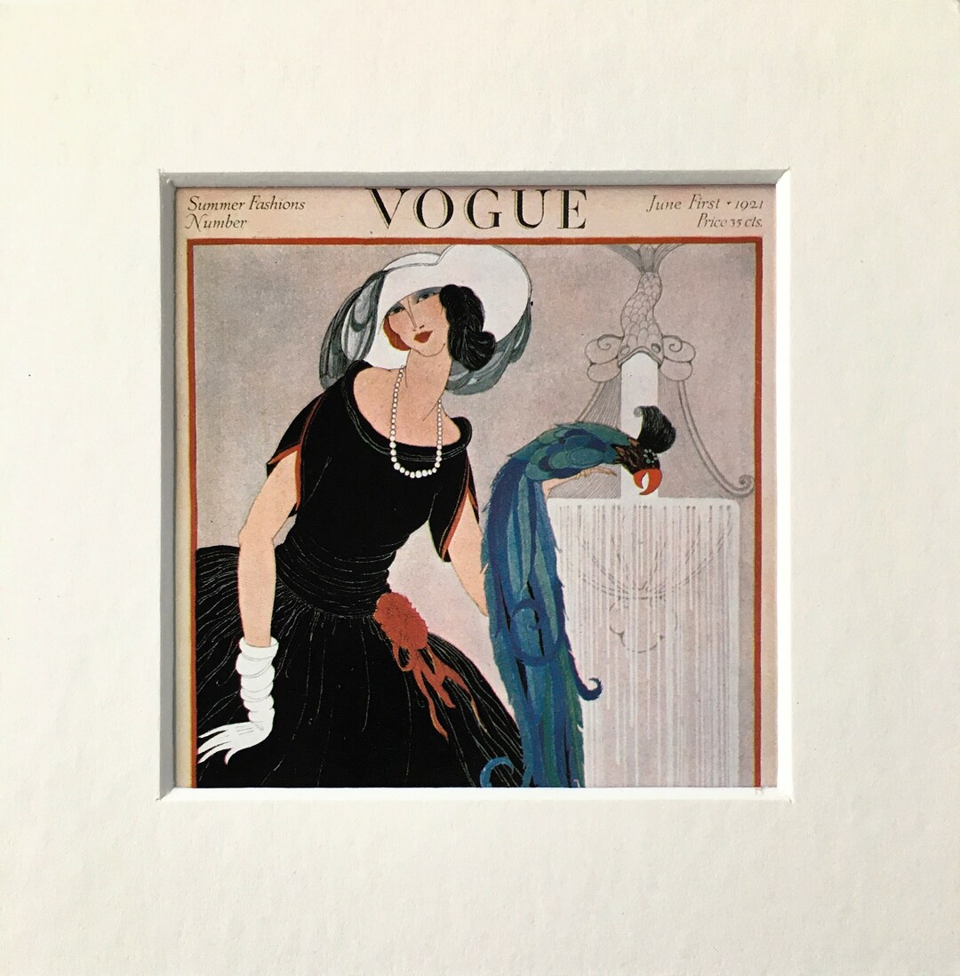 1920s VOGUE MAGAZINE COVER, 1980s Reproduction Vintage Fashion Print ...