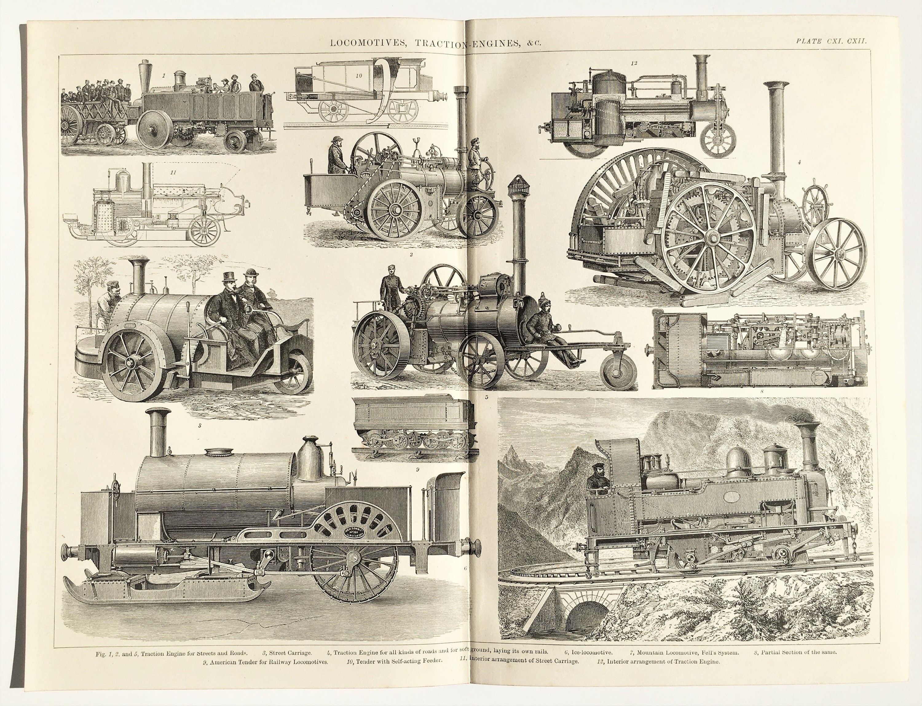 Wall Hangings Home Décor LOCOMOTIVE ENGINE 1880 Antique Black & White ...