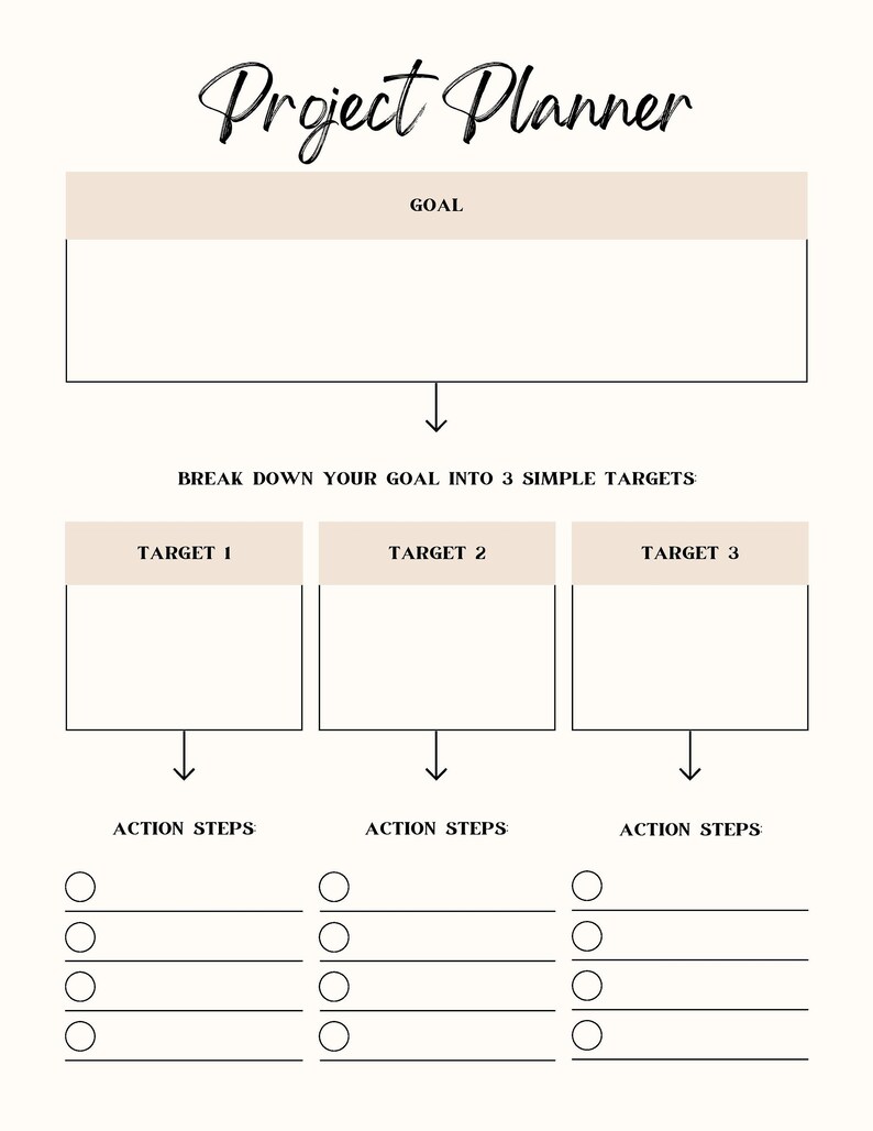 Project Planner Worksheet Printable Planner Stationery - Etsy