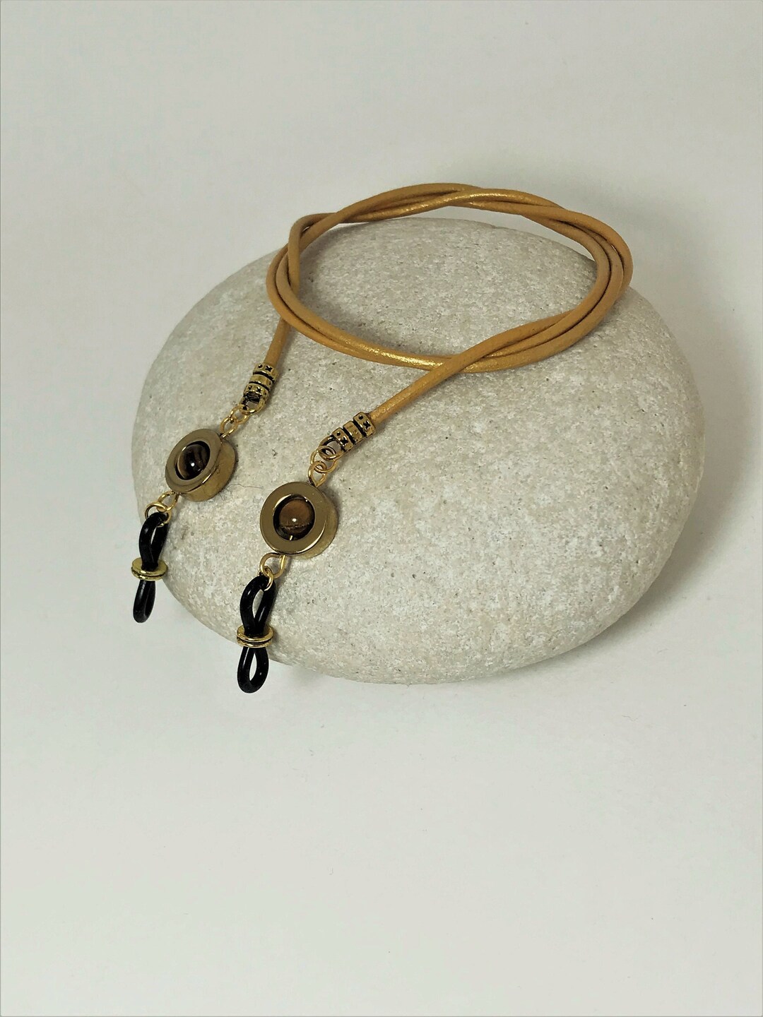 Metallic Gold Glasses Chain ∫ Tiger Eye Glasses Cord ∫ Cordini Occhiali ...