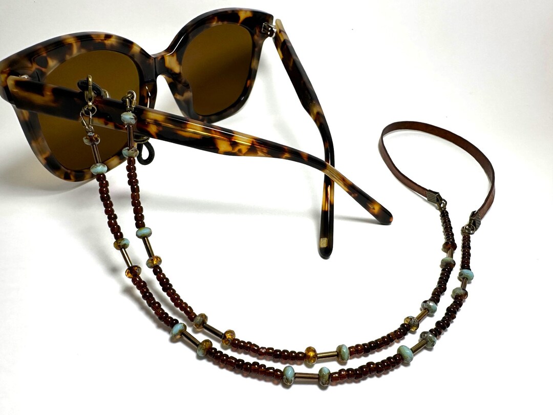 Tortoise Shell Eyeglass Chain ∫ Czech Beads Eyeglass Chain ∫ Greek ...