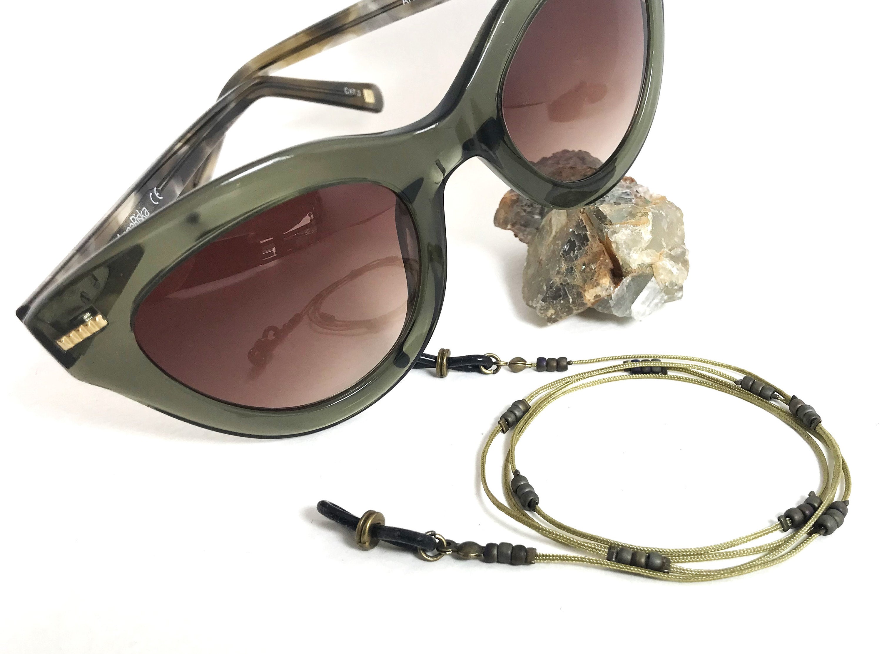 Hippie Boho Eyeglass Chain Green Eyeglass Cord Strap Simple Glasses ...