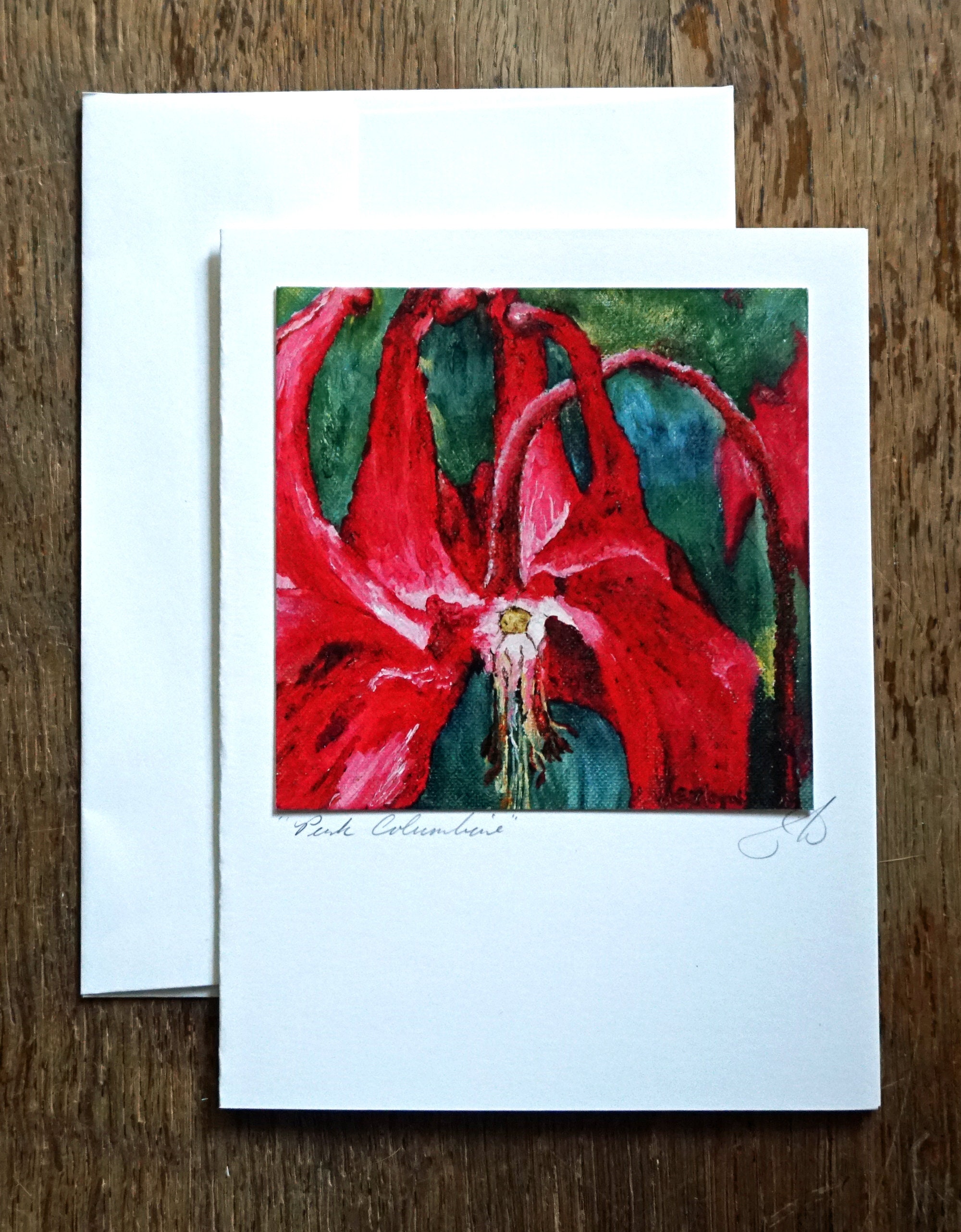 PINK COLUMBINE ~ Handmade 5x7 Photo Greeting Card - Card Stock and ...