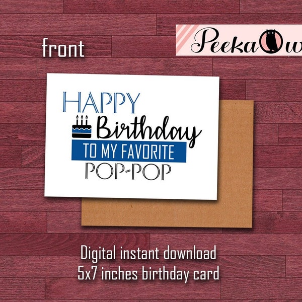 Poppop Birthday Cards - Etsy
