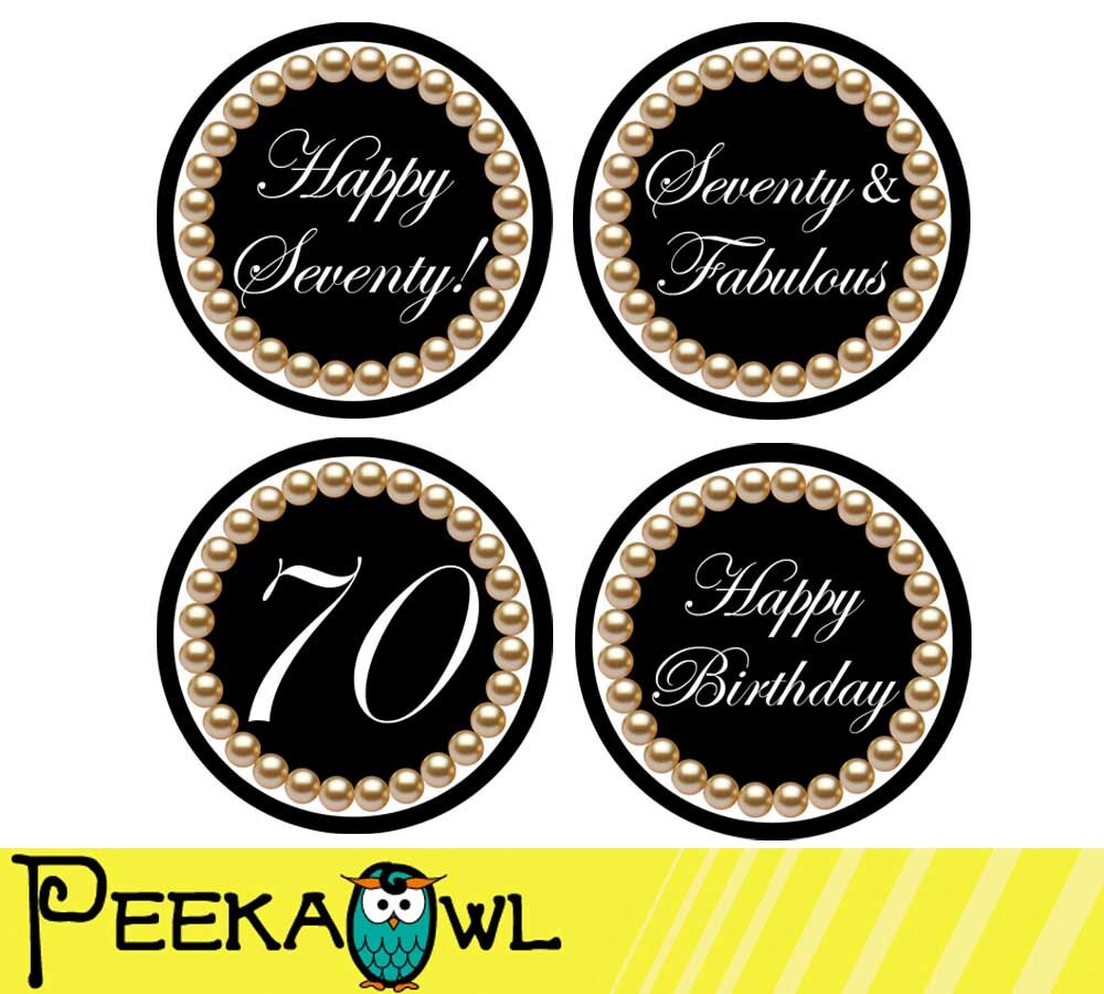 Instant Download 70th Birthday Cupcake Toppers 70th And Etsy