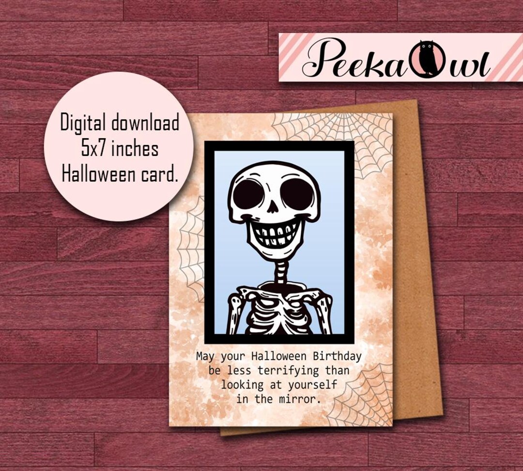 Halloween Birthday Card Funny Halloween Birthday Card, Halloween ...