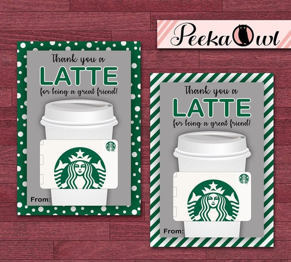 Digital Instant Download Starbucks Thank You a Latte for Being - Etsy