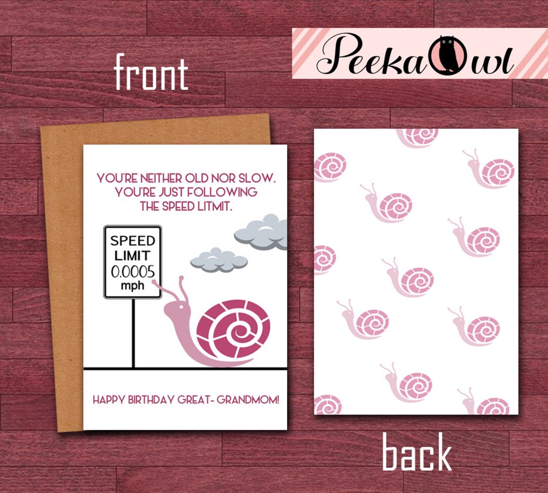Digital Instant Download Funny Snail Low Speed Limit Birthday - Etsy