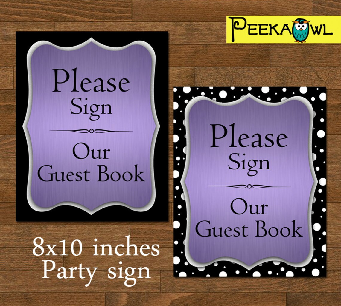 Instant Download Guest Book Signs Digital Guest Book Table - Etsy