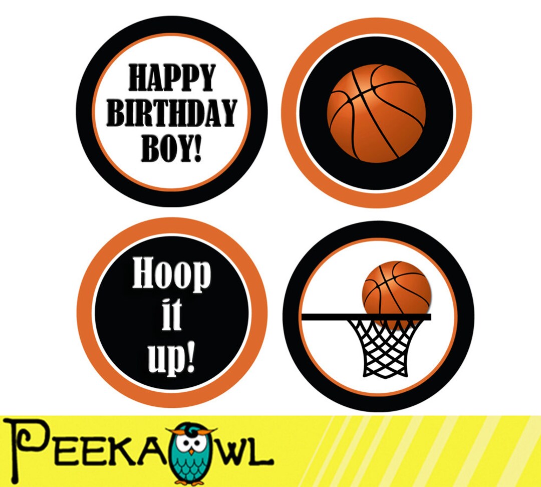Instant Download Basketball Cupcake Toppers Printable Basketball ...