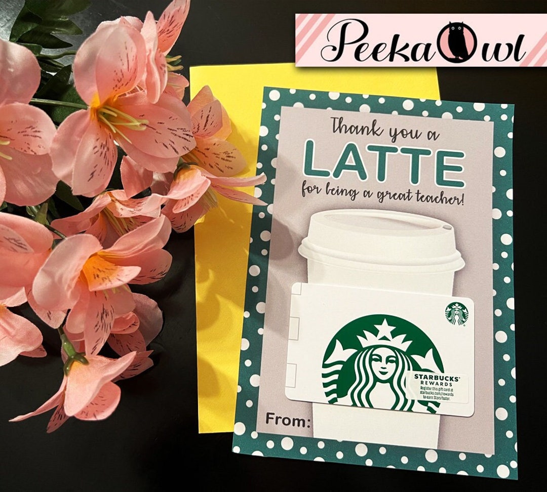 Digital Instant Download Starbucks Thank You a Latte for Being a Great ...