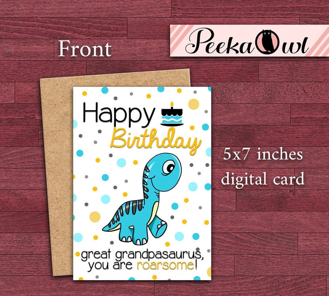 Digital Download Funny Great Grandpa Birthday Cards Happy Birthday ...