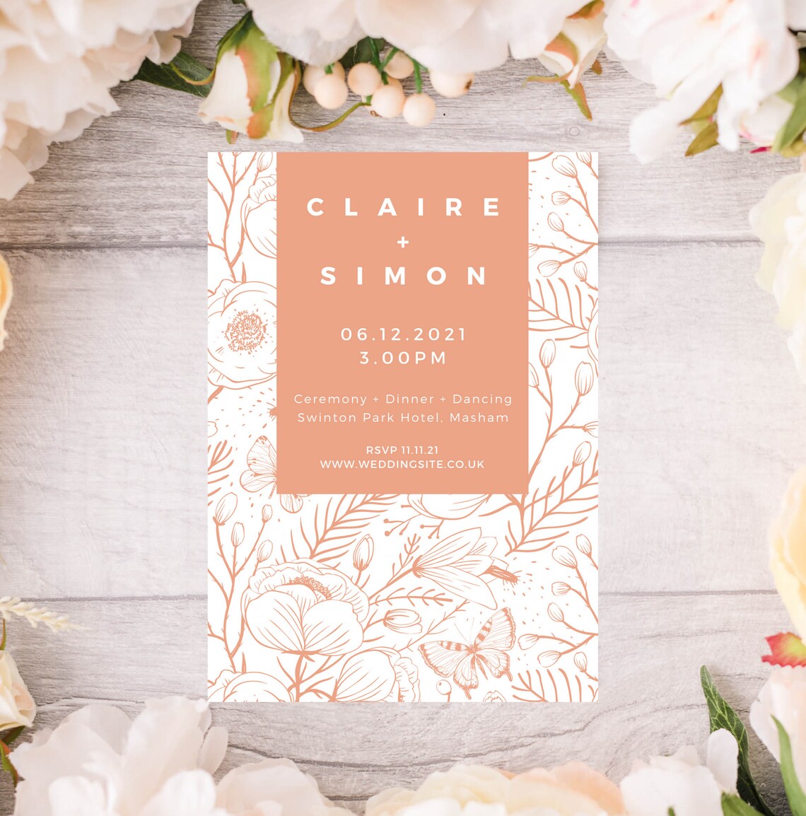 Wedding Invitation Personalised Wedding Invitation Wedding - Etsy