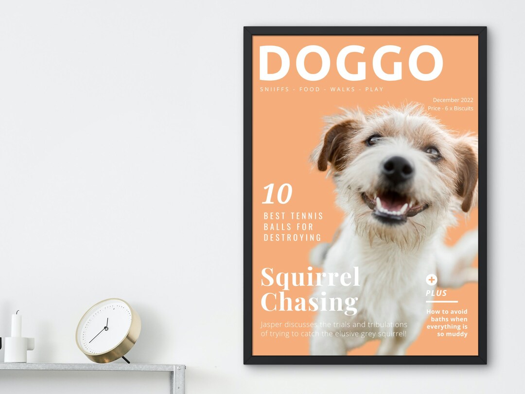 Personalised Dog Magazine Cover, Dog Gift, Dog Poster, Dog Print, Pet ...