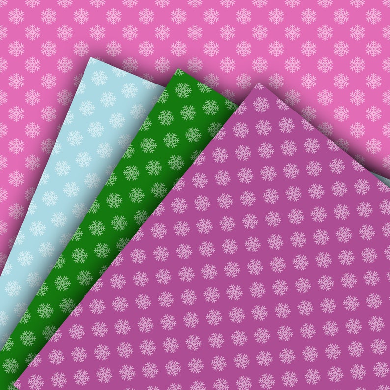 Snowflake Digital Paper Frozen Scrapbook Papers Winter | Etsy