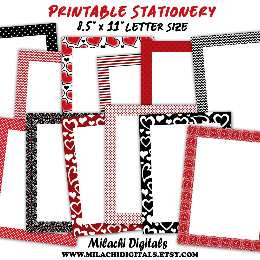 Printable Valentine's Day Stationery Letter Paper Valentine's Day ...