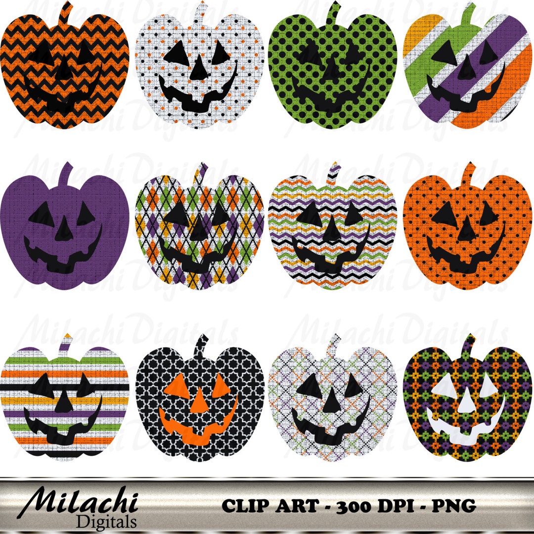Halloween Pumpkin Digital Clip Art - Commercial Use - Instant Download ...