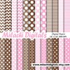 Pink Flamingo Digital Paper, Tropical Scrapbook Papers, Palm Tree ...