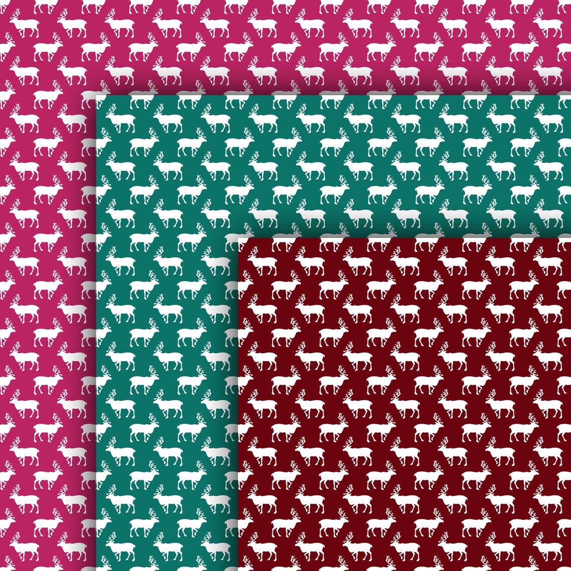 Moose Digital Paper Frozen Scrapbook Papers Winter - Etsy