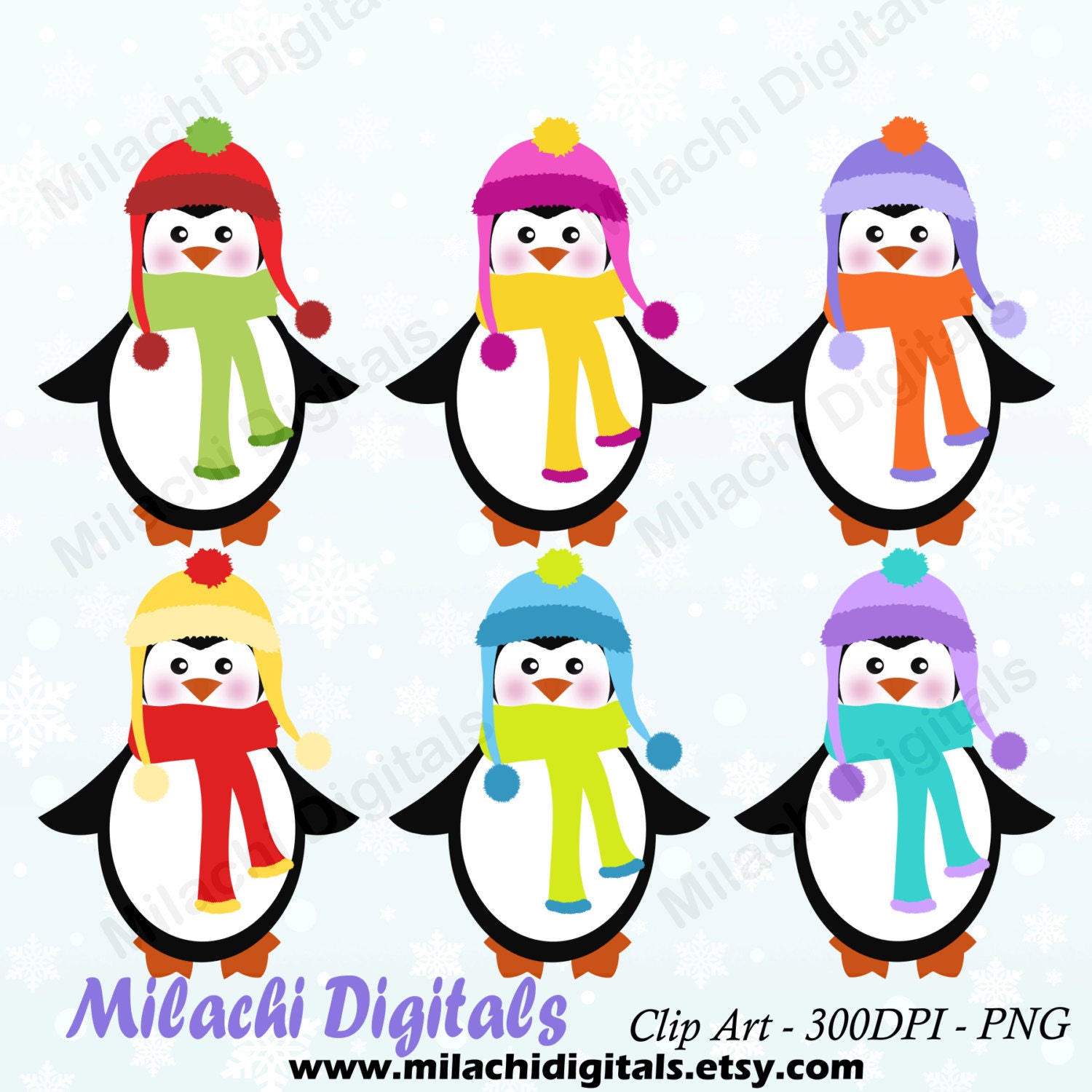 Holiday Penguin Clip Art