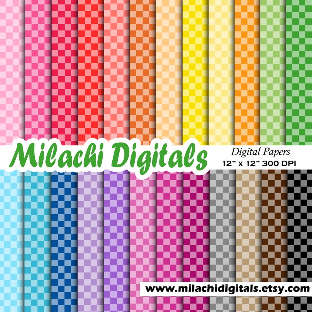 Checkered Digital Papers, Scrapbook Papers, Wallpaper, Checkerboard ...