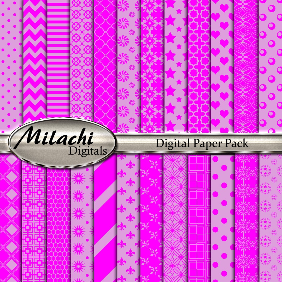 Magenta and Plum Digital Paper Pack, Scrapbook Papers 12" X 12 ...