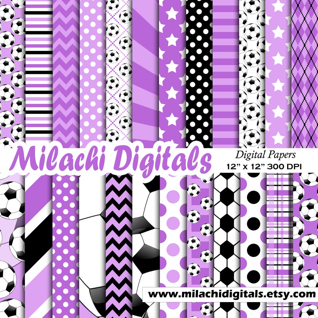 Soccer Digital Paper, Sport Scrapbook Papers, Football Background ...