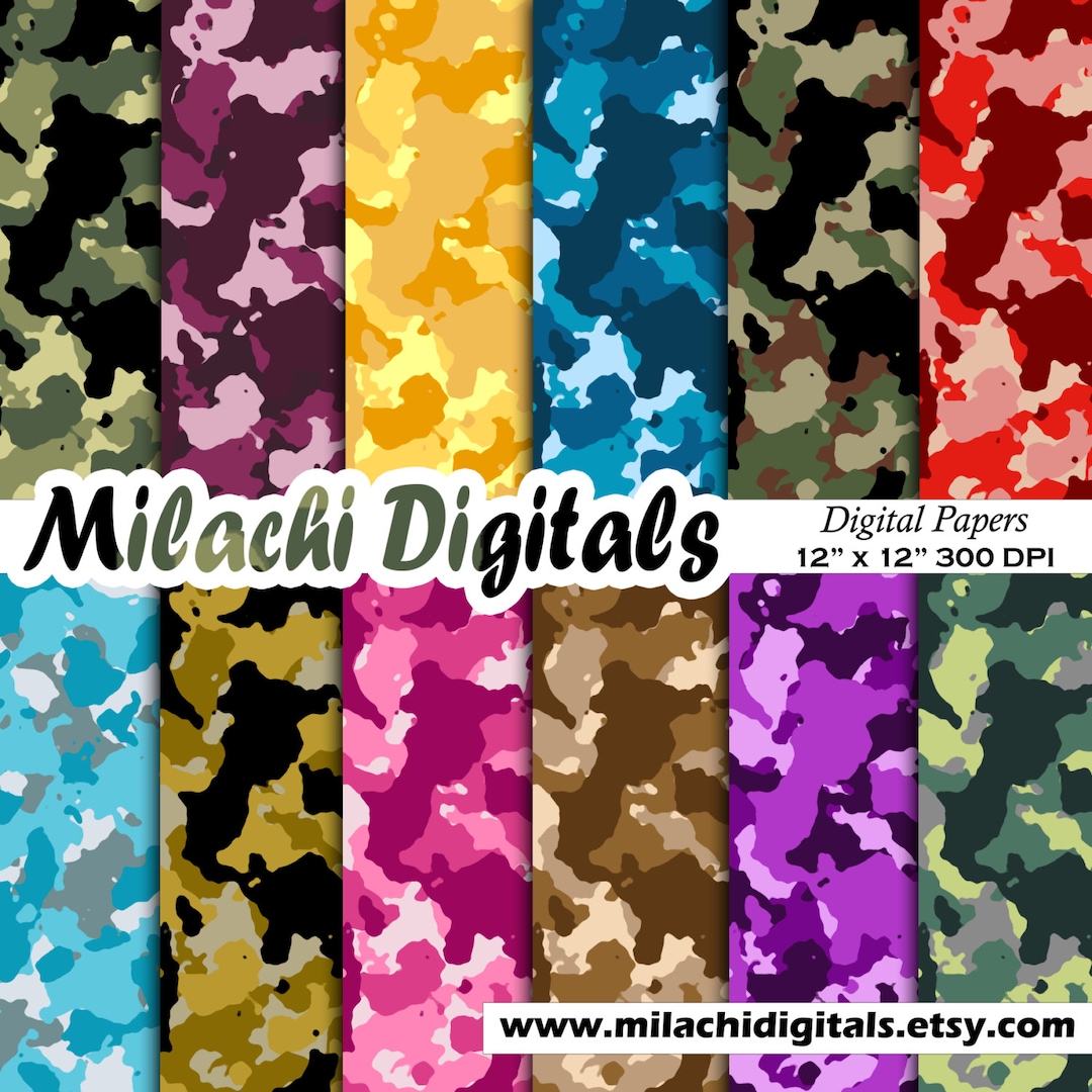 Camouflage Digital Paper, Military Scrapbook Paper, Army Wallpaper ...