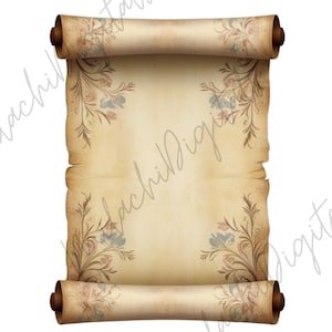 14 PNG Medieval Scroll Clipart, Vintage Scroll, Scroll Paper, Junk ...