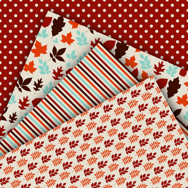 Fall Digital Paper, Thanksgiving Scrapbook Papers, Leaf Wallpaper ...