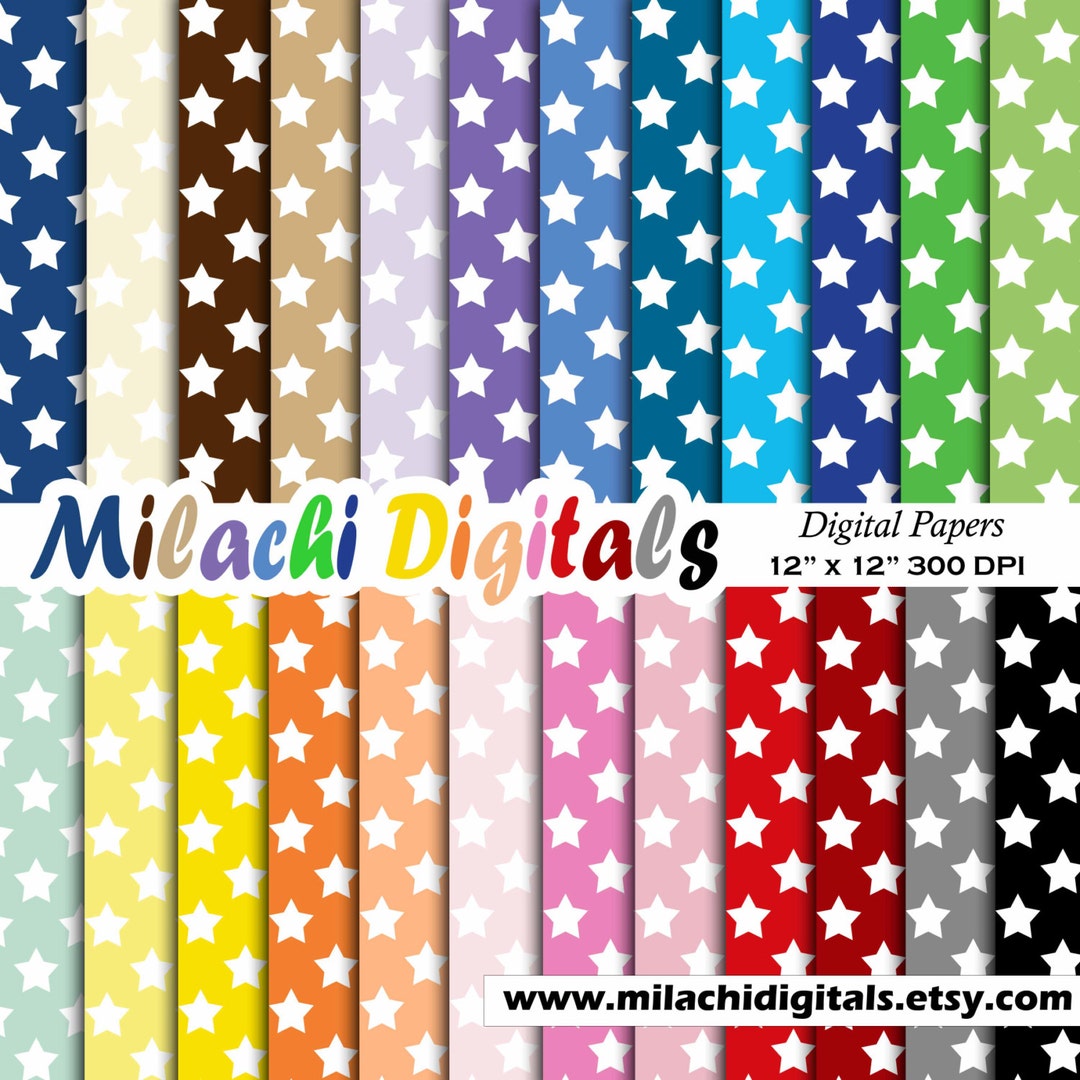 Twinkle Twinkle Little Star Digital Paper, Background, Scrapbook Papers ...