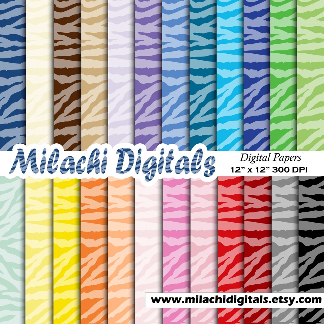 Tiger Print Digital Paper, Animal Print Scrapbook Papers, Safari ...
