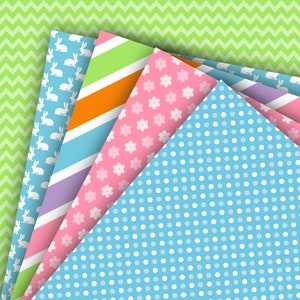 Easter Digital Paper, Bunny Scrapbook Papers, Wallpaper, Spring ...