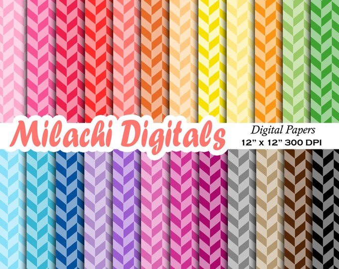 Herringbone Digital Paper Scrapbook Papers Wallpaper - Etsy