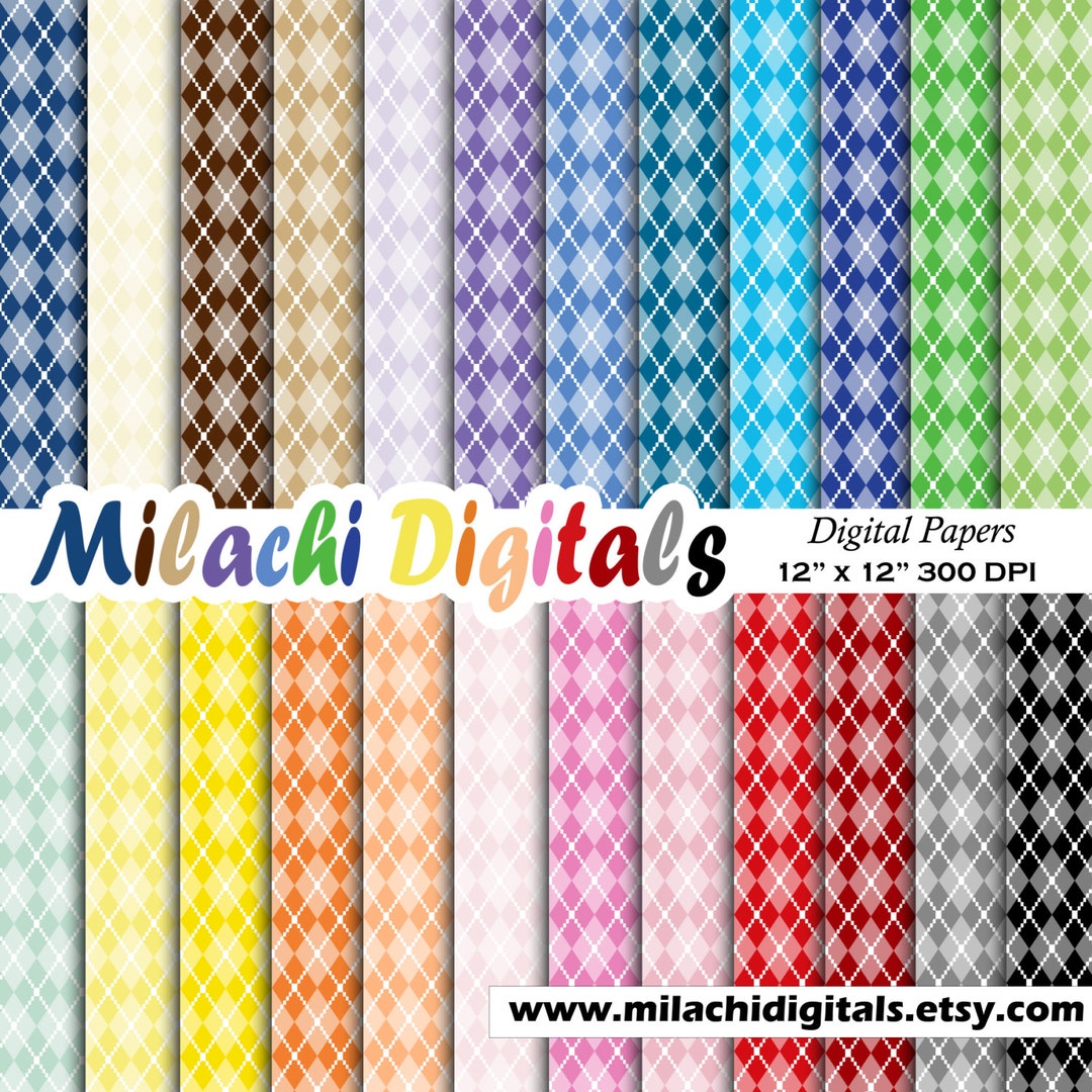 Argyle Digital Paper, Scrapbook Papers, Background, Wallpaper ...