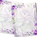 Printable Purple Floral Stationery, Digital Paper for Journals, Writing ...