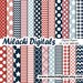 4th of July Digital Paper, Patriotic Scrapbook Papers, Fourth of July ...